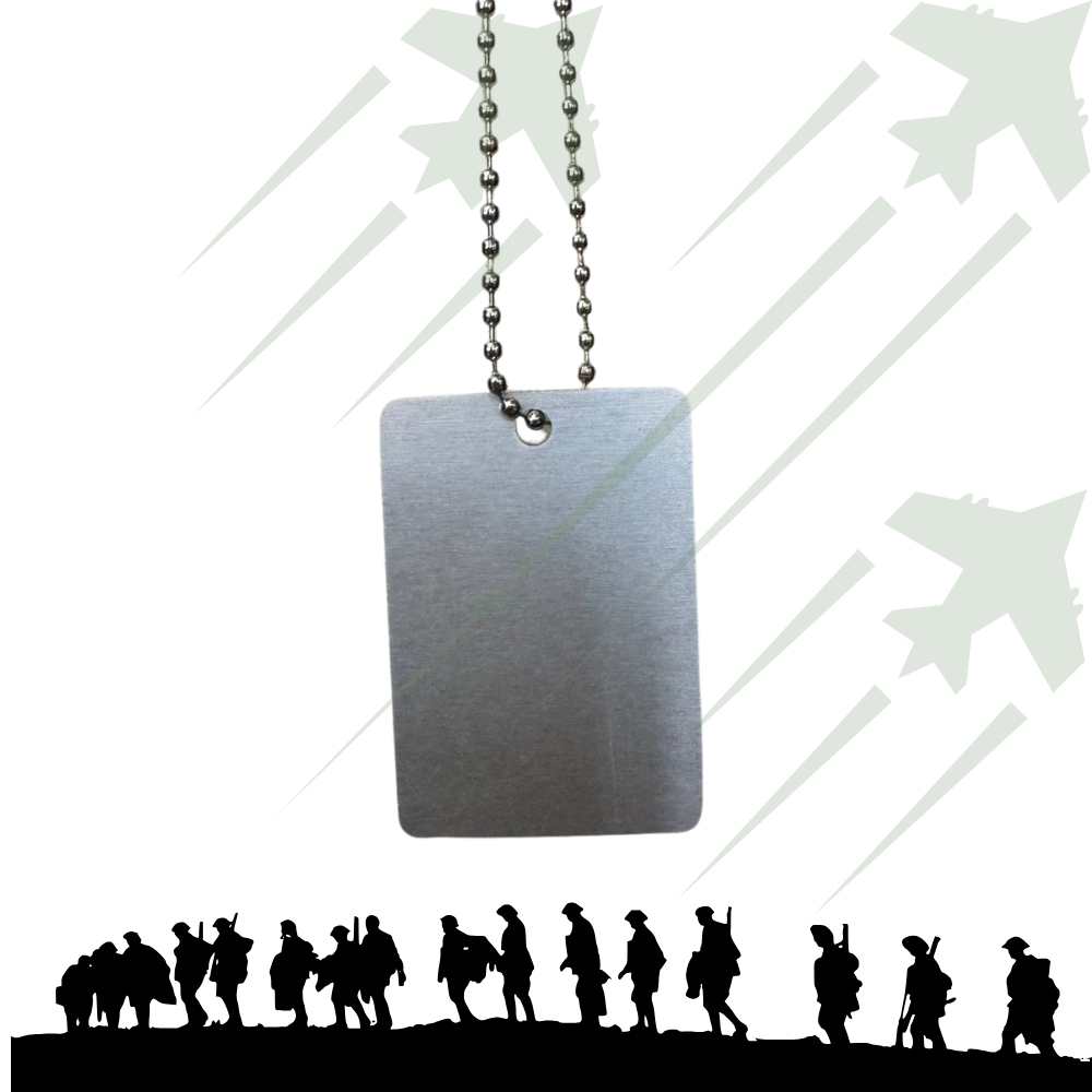 Sublimation Blank Military ID Tag - SILVER - 1 Side Print + Chain 28 i ...