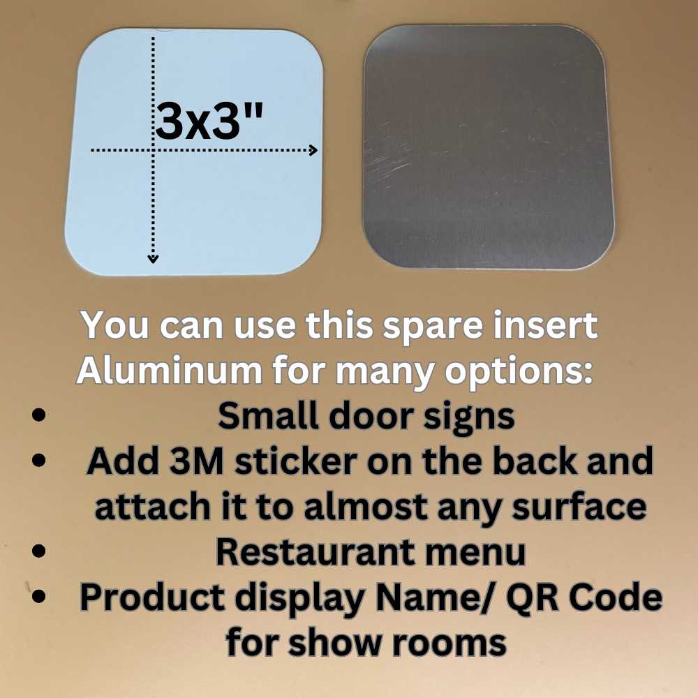 Multi-Purpose Aluminum Insert 3x3 inch -For Sublimation Printing / DIY ...