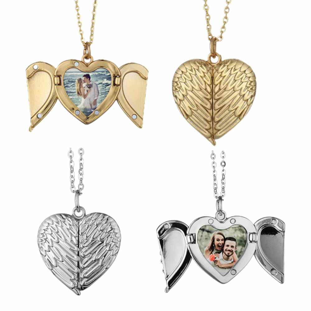 Forever Cherished: Sublimation Blank Metal Heart with Wings Locket ...