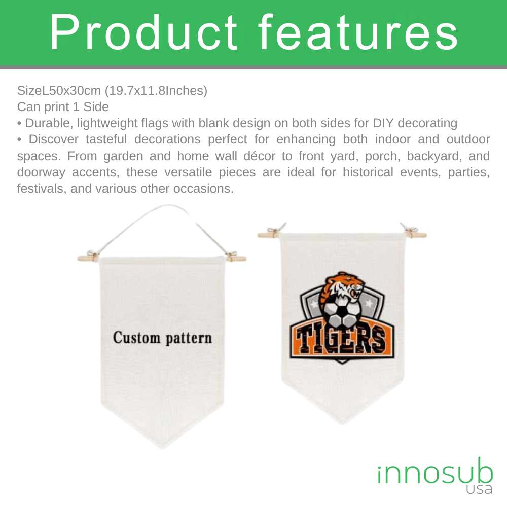 Sublimation Blanks Linen Decorate Flag - 50x32cm | Printing 1 Side - B ...