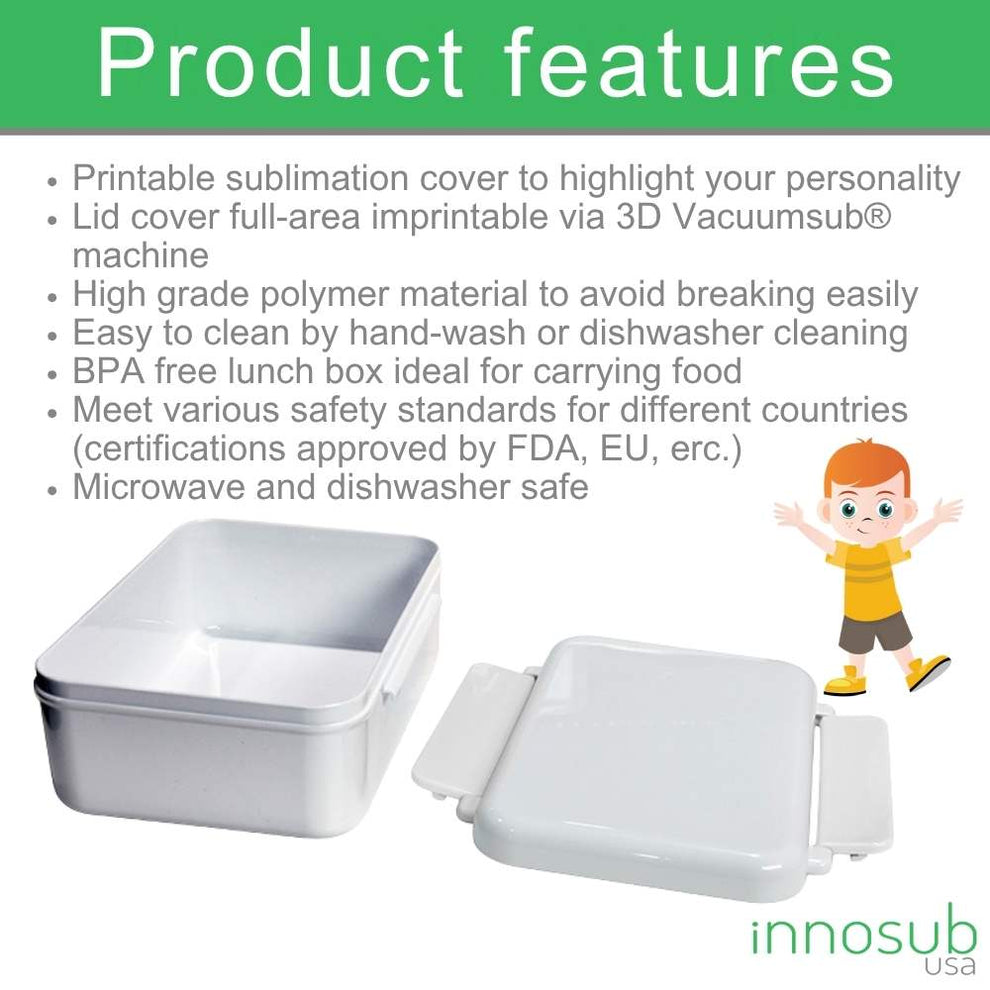 Sublimation Blanks Kids Lunch Box Polymer Double Locking (3D Sublimati ...