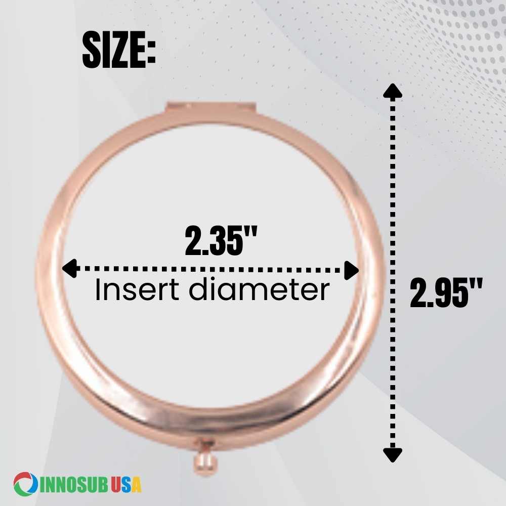 Sublimation Blanks Compact Pocket Mirror - Round – Gold /Rose Gold / S ...