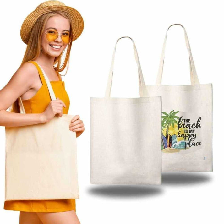 Sublimation Blanks Linen Tote Bag | 5 Sizes| Perfect for Sublimation ...