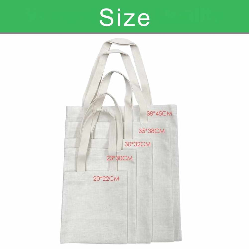 Sublimation Blanks Linen Tote Bag | 5 Sizes| Perfect for Sublimation ...
