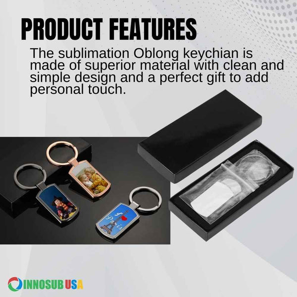 Sublimation Oblong Elegant Keychain - Black Key Tag – INNOSUB USA