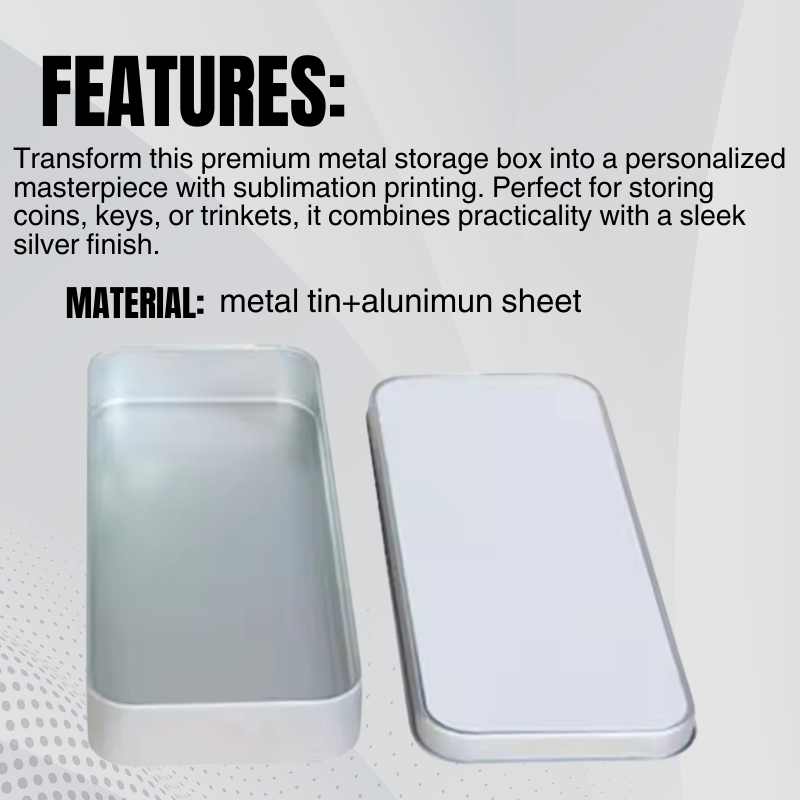 Sublimation Blanks Tin Box Rectangular Shaped Printing Gift Metal Boxe ...