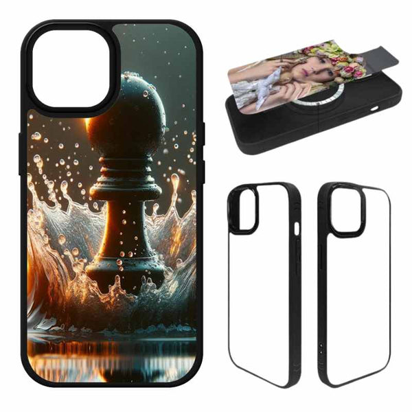 Sublimation Blanks 2D Magnetic Rubber Cases for iPhone 15|16|Pro|Pro M ...