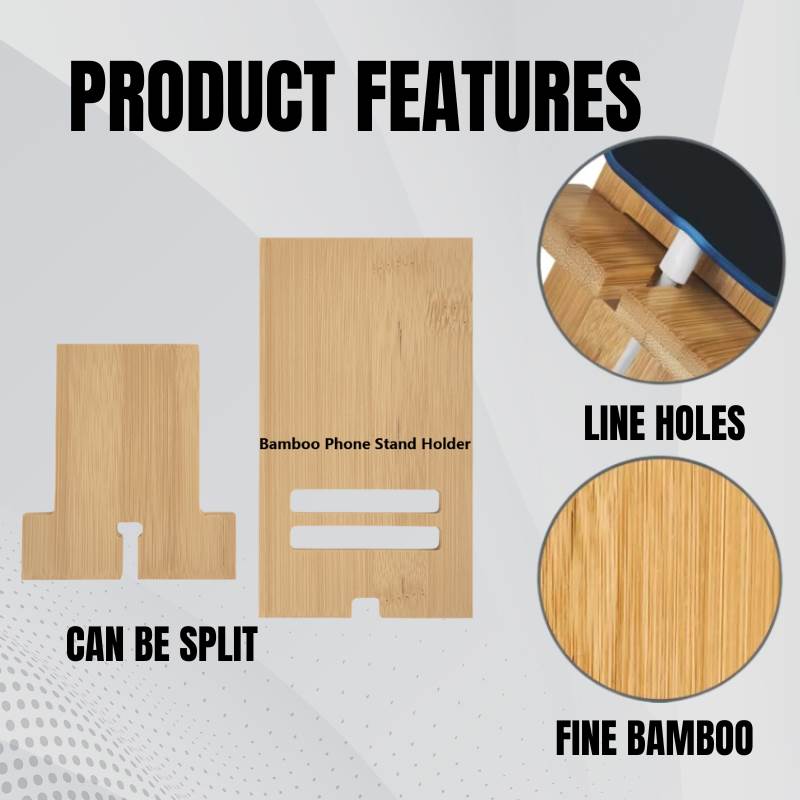 Sublimation Blanks Bamboo Mobile Phone Stand-Holder For iPhone/Android ...