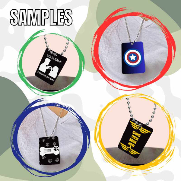 Sublimation Blanks Military ID Tag - SILVER - 1 Side Print + Chain 28 ...